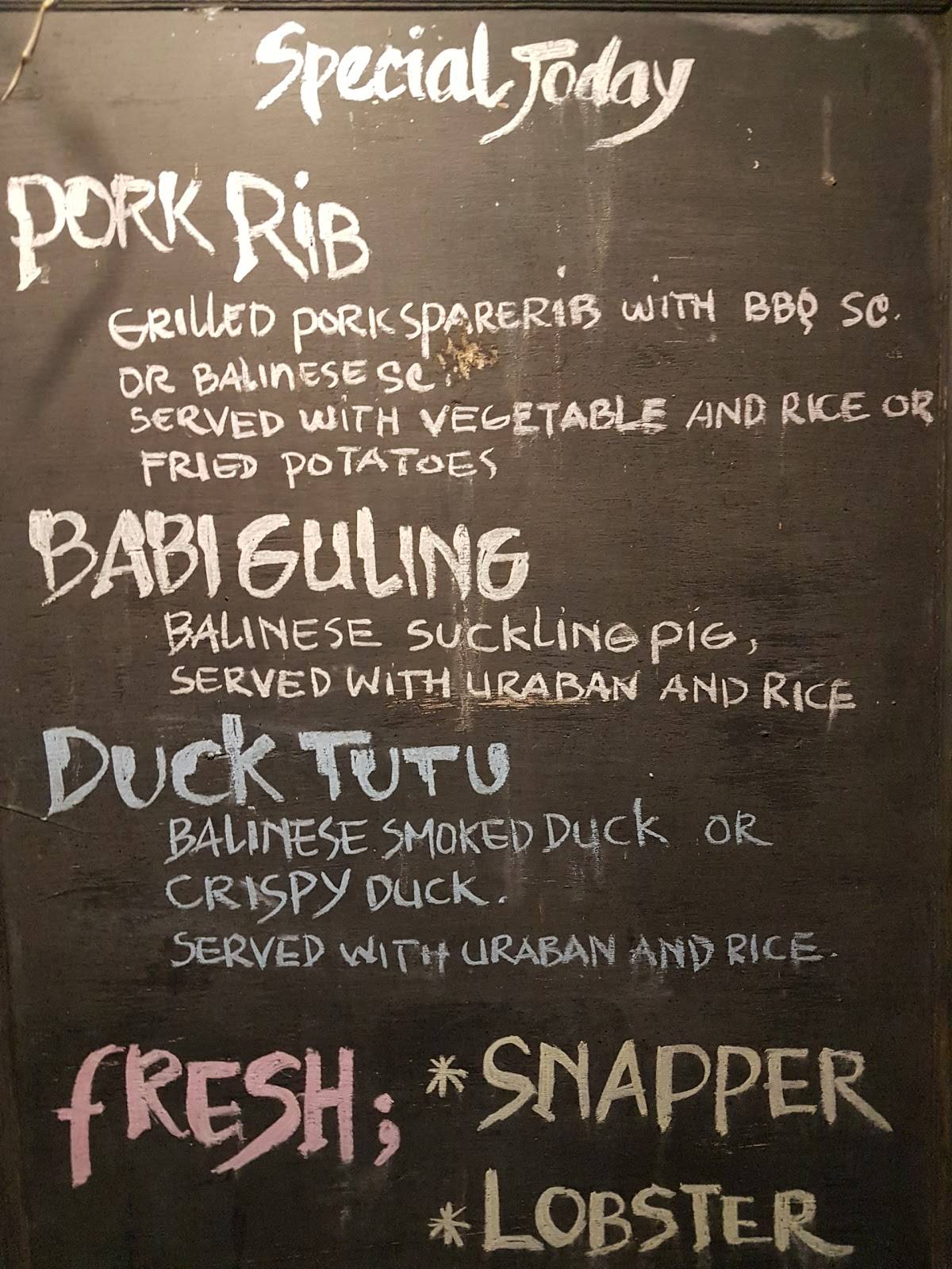 Menu at Dewata Agung Restaurant Candidasa, Sengkidu