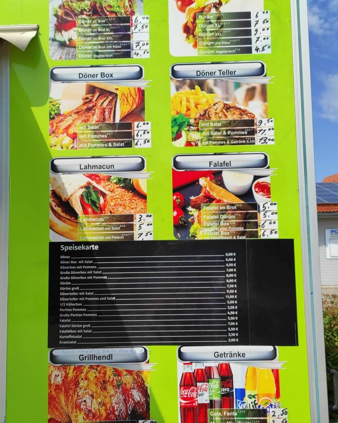 Menu au Diamond Grill Truck - Grillhähnchen & Döner & selbst gemacht ...
