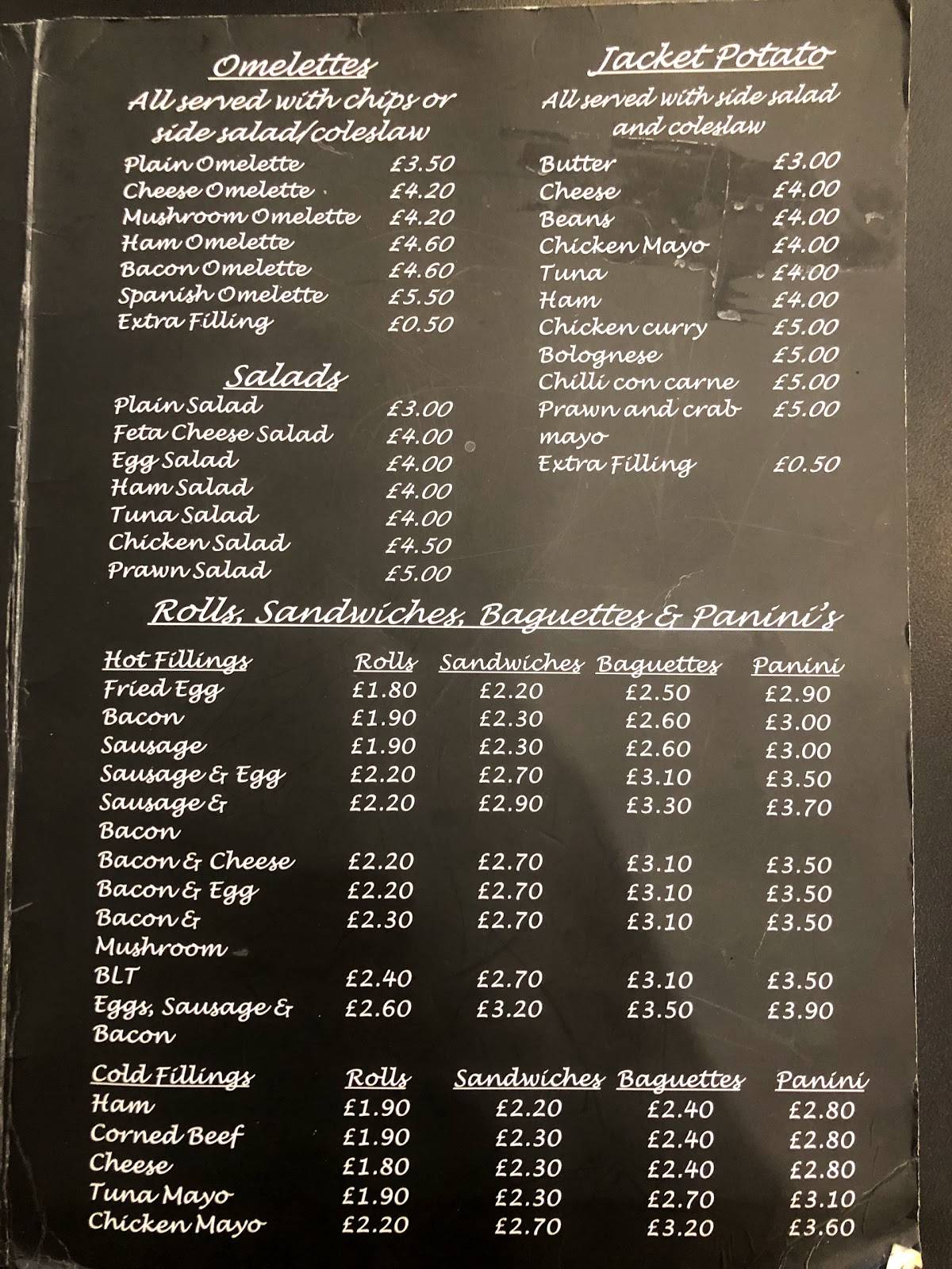 Menu at Dilz Restaurant, London, 11 Sydenham Rd
