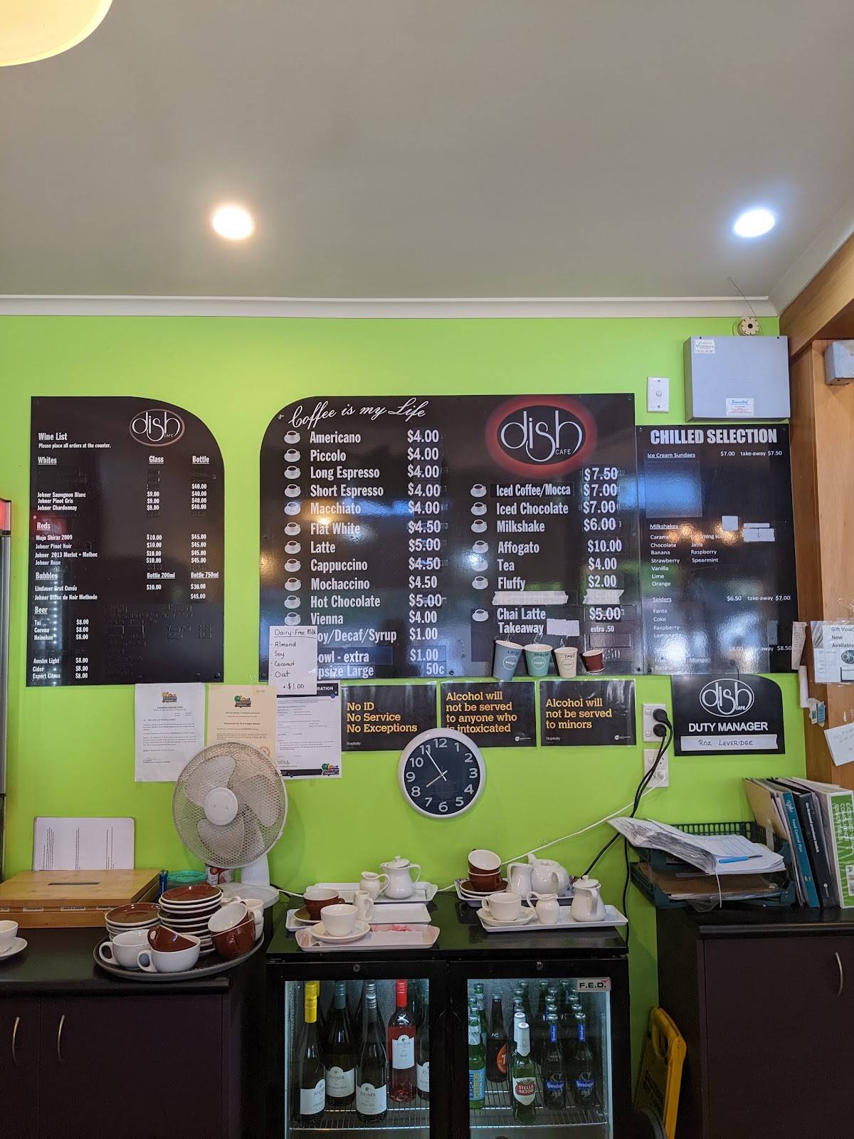 Menu at Dish Cafe, Masterton