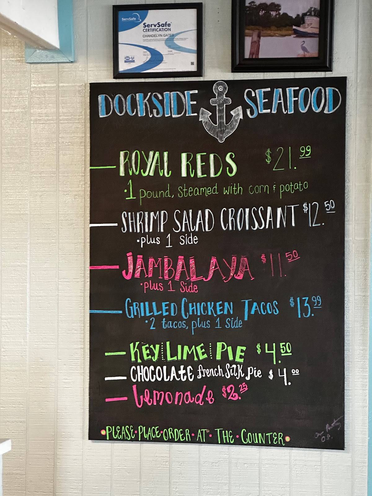 Menu at Dockside Seafood Restaurant, Dauphin Island
