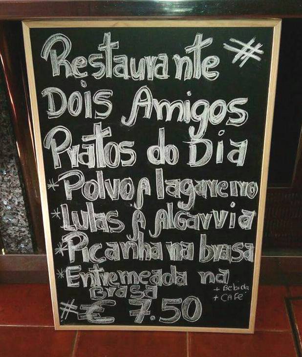 Menu em Dois Amigos restaurante, Carnaxide
