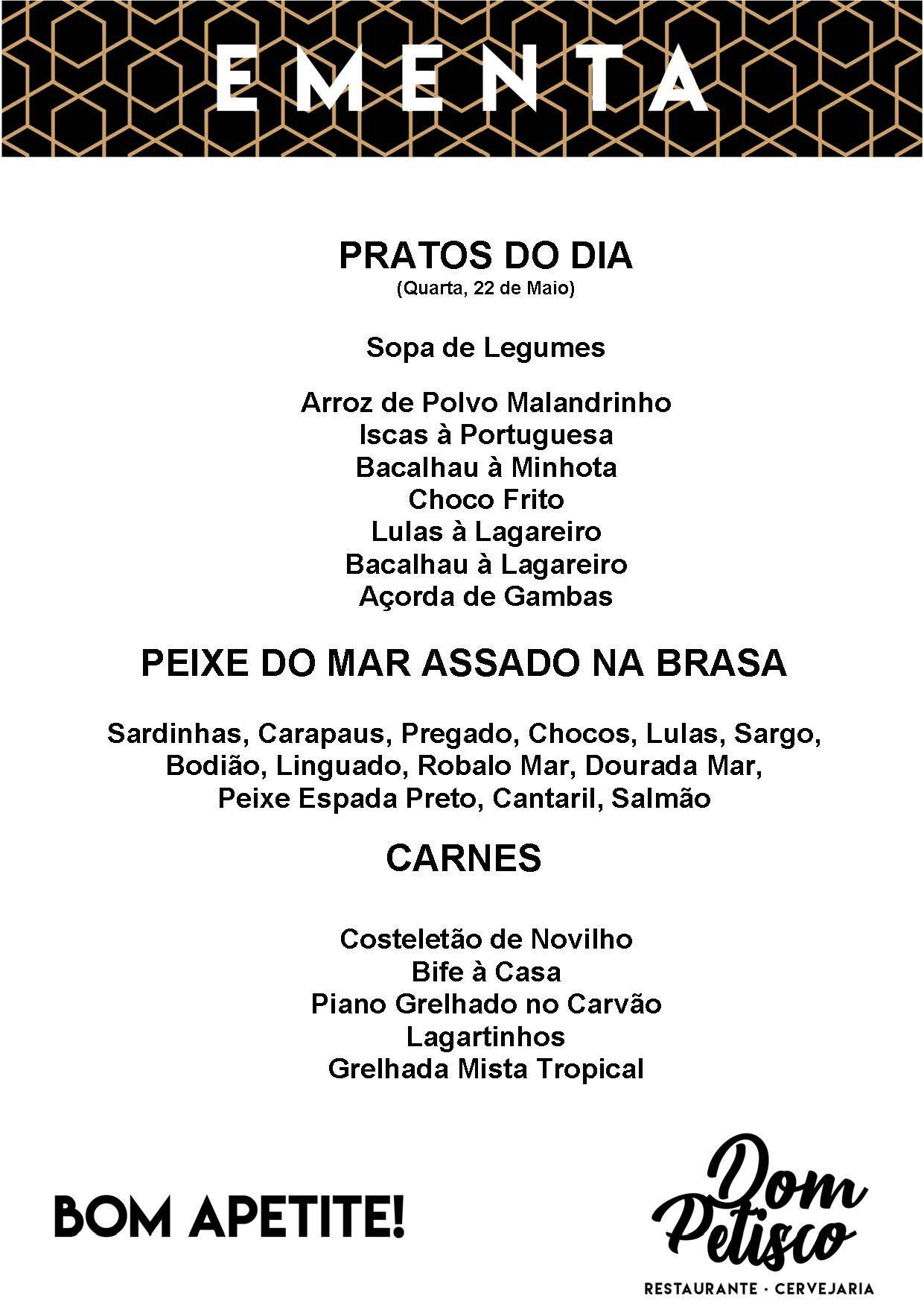Menu em Dom Petisco Restaurante & Petisqueira, Sobreda