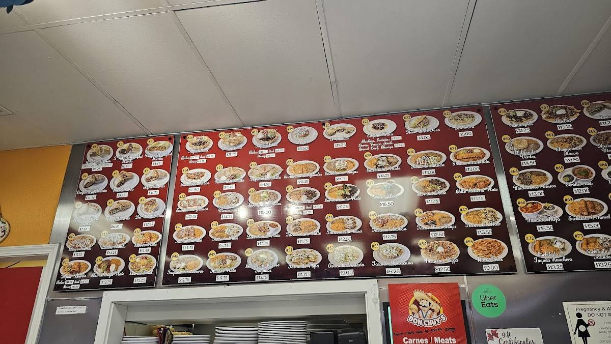 Menu at Don Chuy’s Restaurant, Oregon City, Leland Road B