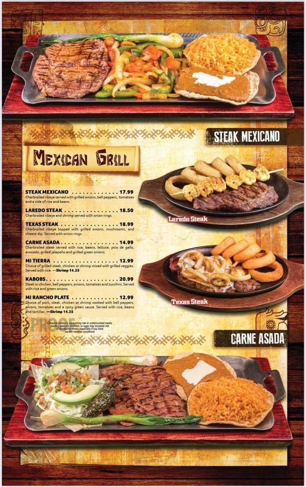 Menu at Don Sol Mexican Grill restaurant, Mattoon