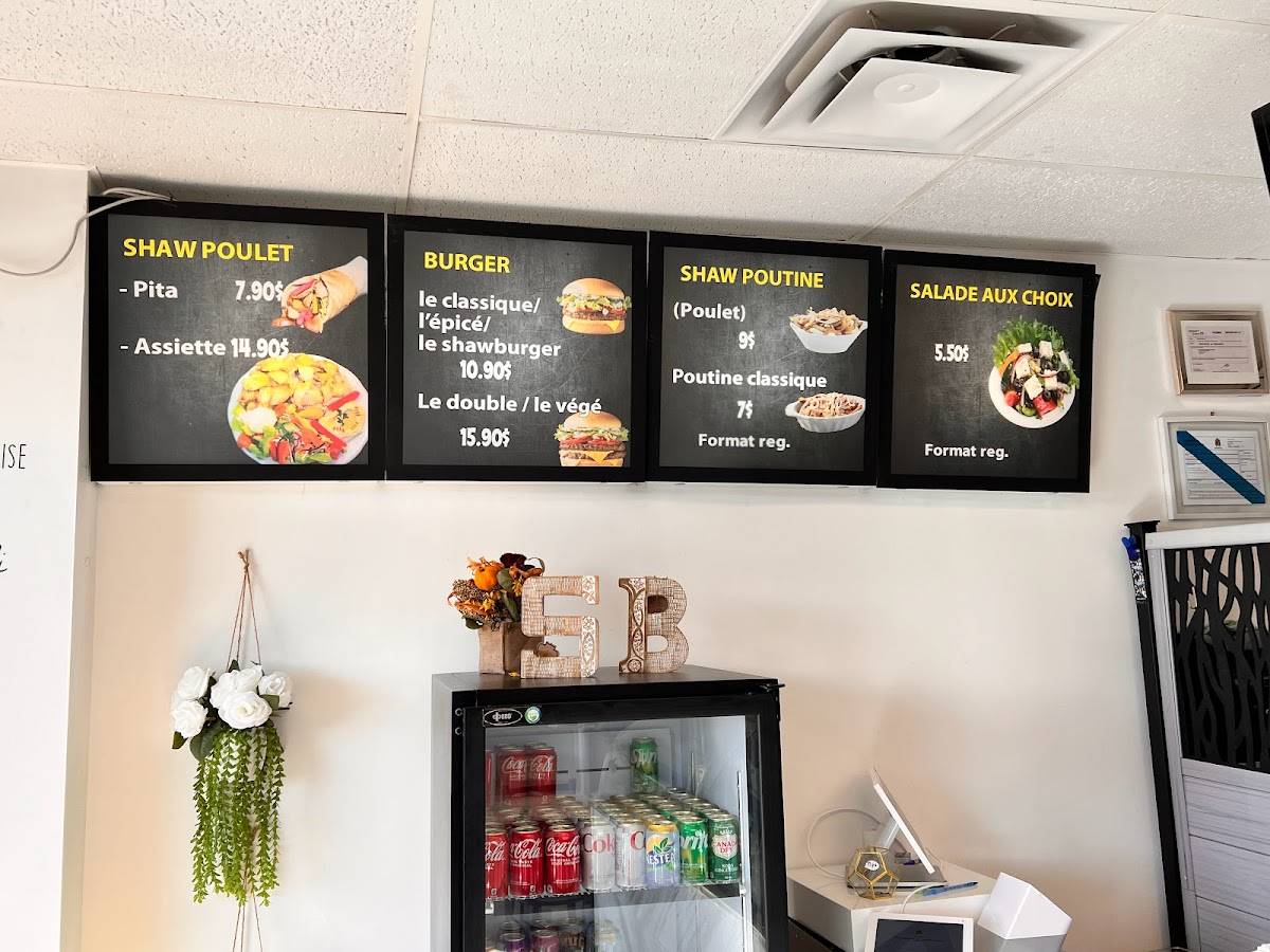 Menu au Restaurant Shaw burger, Dorval