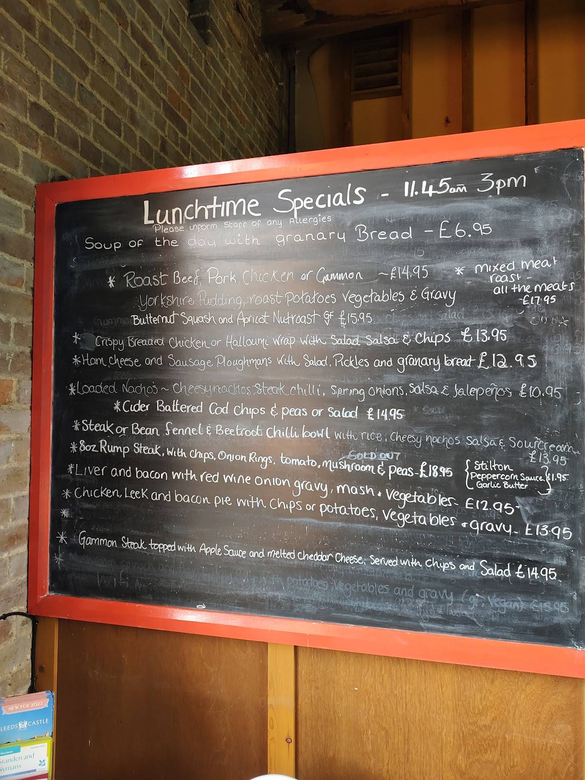 Menu at Little Farthingloe Farm restaurant, Dover