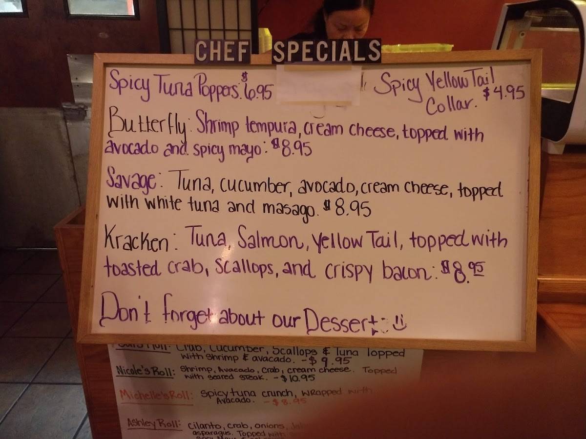 Menu at Dozo Sushi & Hibachi Restaurant, Easley