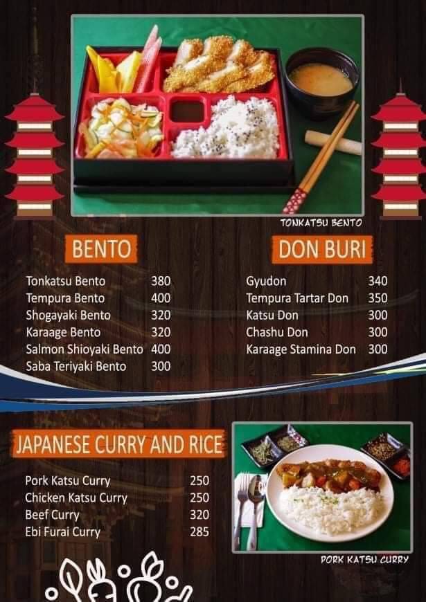 Menu at Dream Land Japanese Restaurant, Muntinlupa