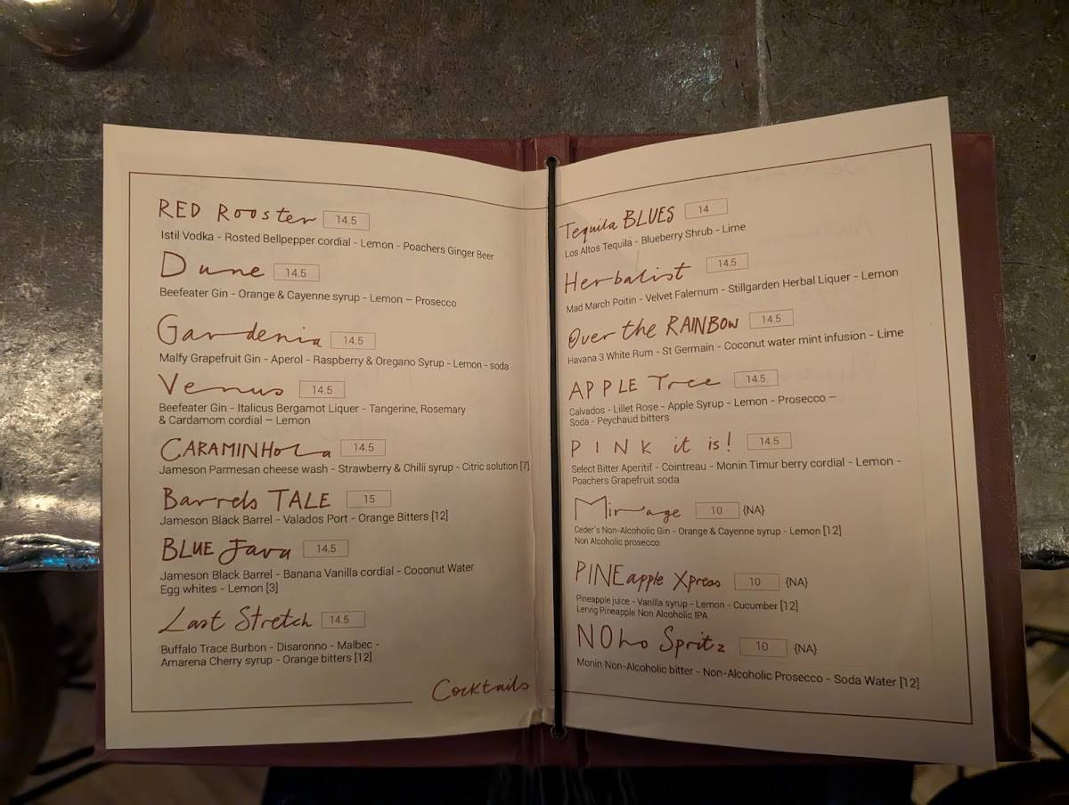 Menu at Drury Buildings pub & bar, Dublin