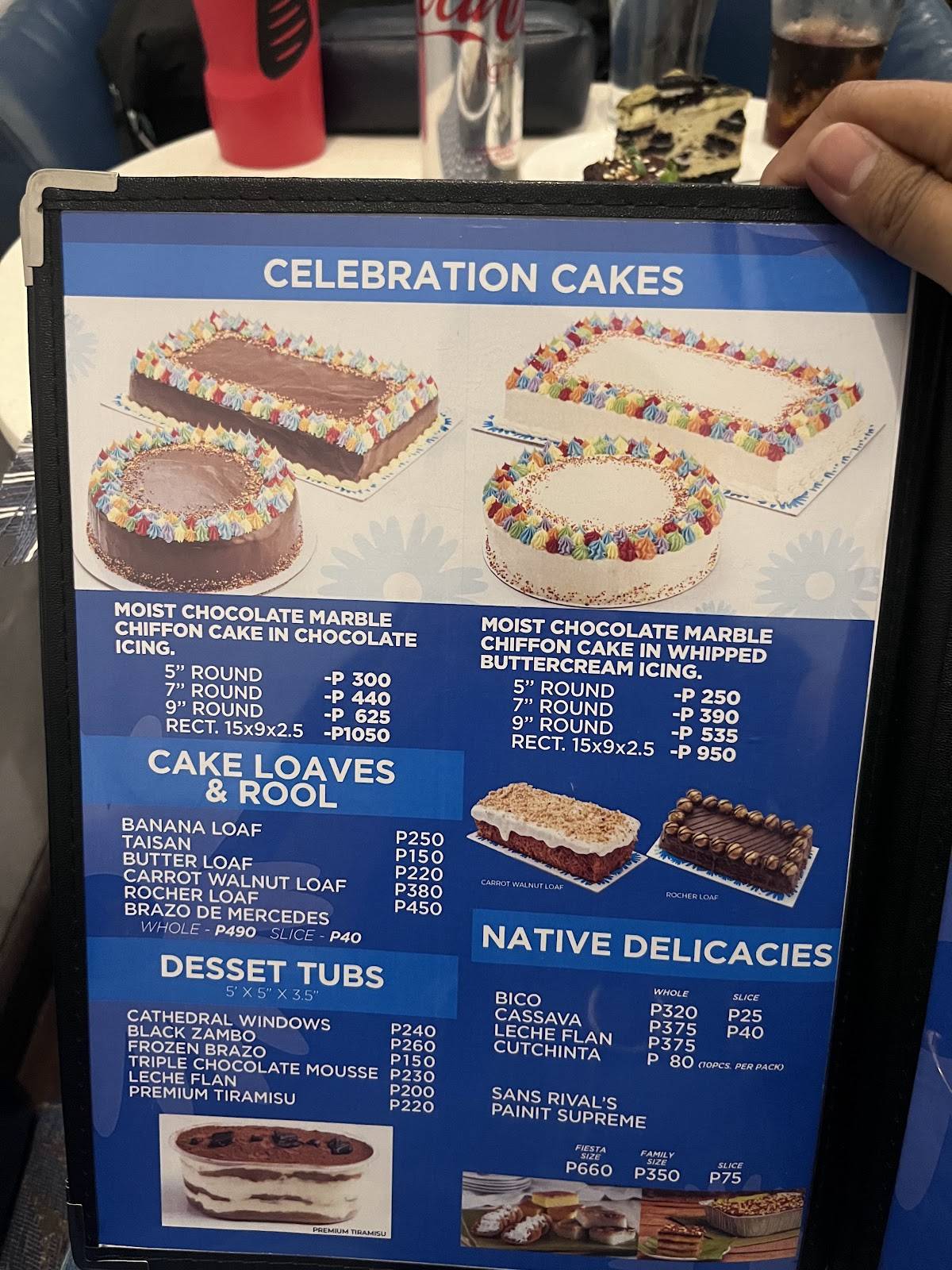Menu at Sans Rival Cakes & Pastries desserts, Dumaguete, 165 San Jose St