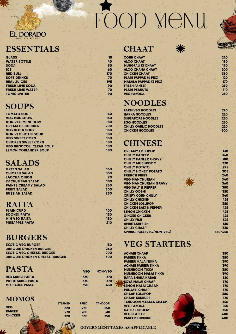 Menu at EL Dorado BYOB TAVERN KITCHEN, Faridabad