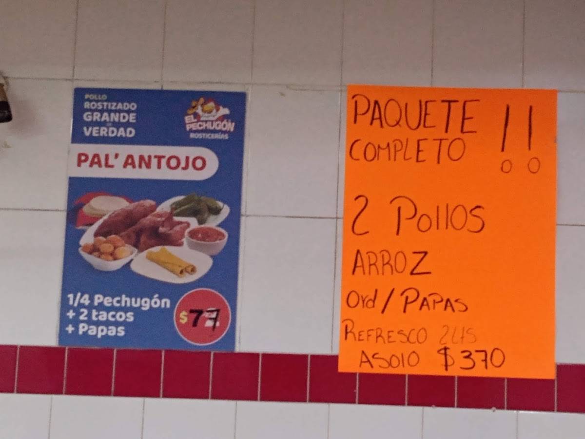 Carta del restaurante EL PECHUGÓN, Tijuana, Bulevar Rosas Magallon 2