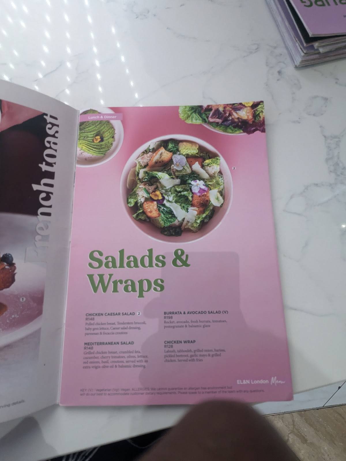 Menu at EL&N London - Mall of Africa cafe, Midrand