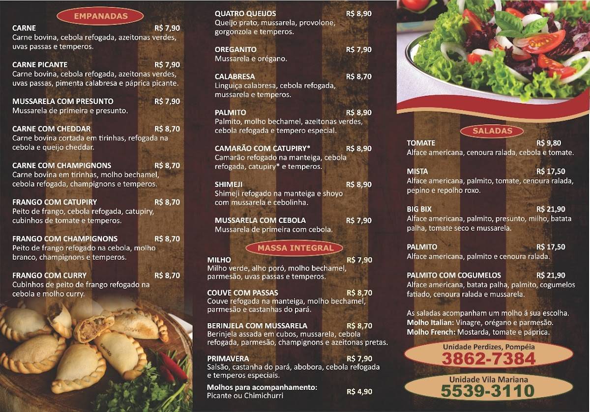 Menu em EMPANADAS BIX restaurante, São Paulo, R. França Pinto