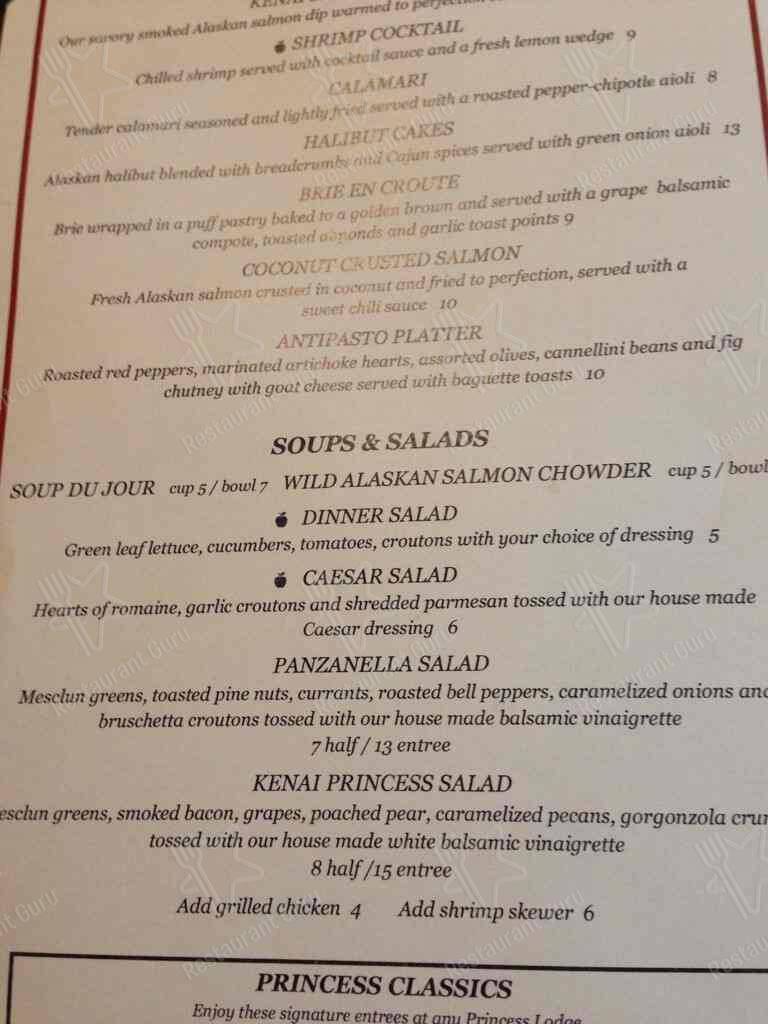 Menu at Eagles Crest Restaurant, Cooper Landing, Frontier Cir
