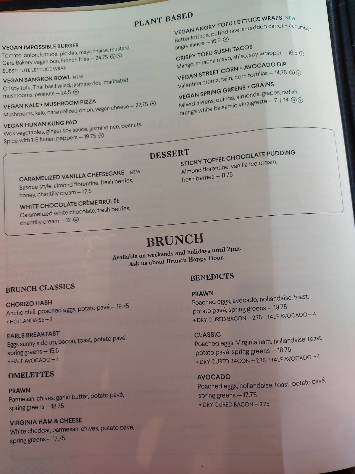 Menu at Earls Kitchen + Bar, West Vancouver, Bellevue Ave