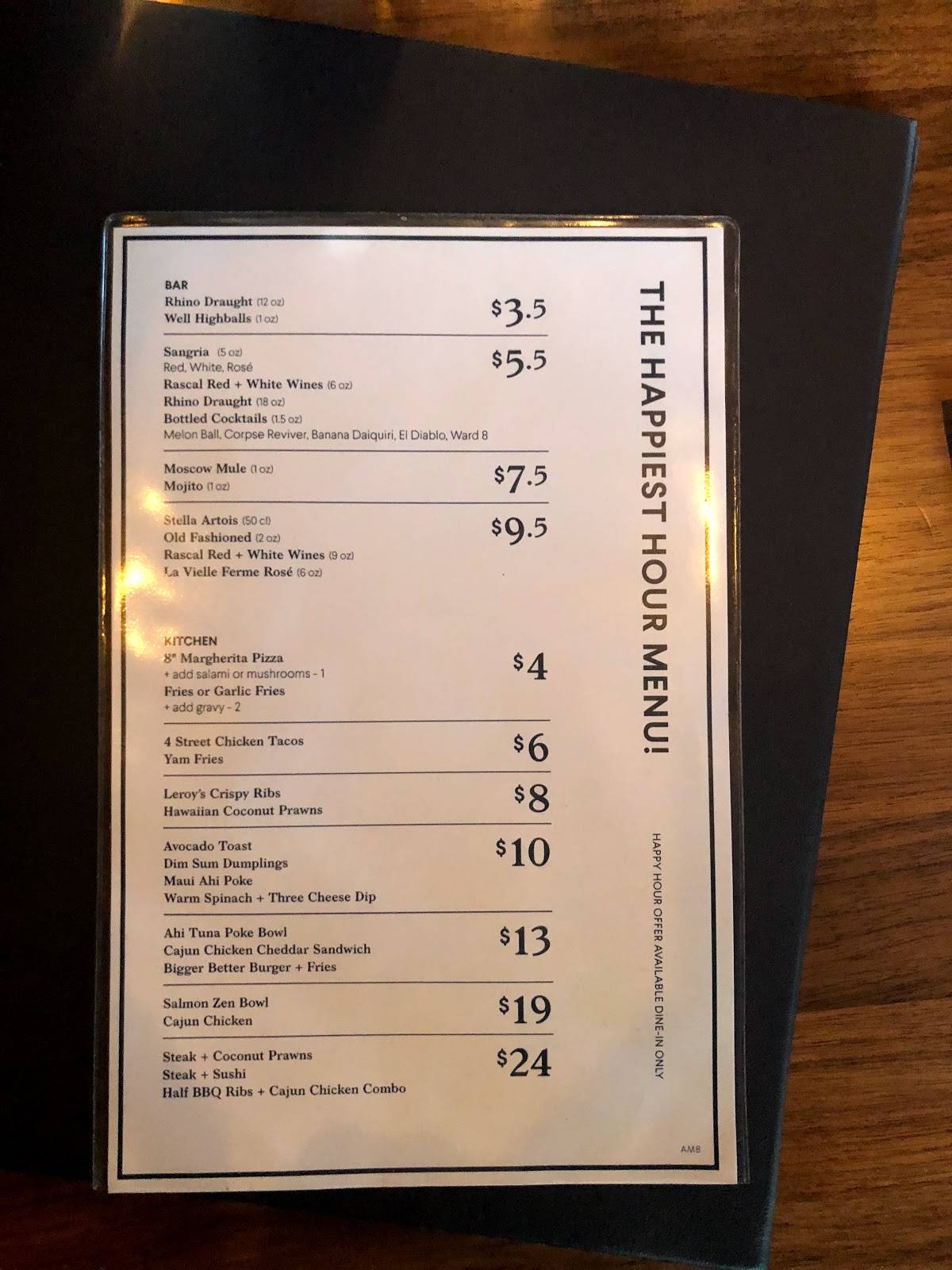 Menu at Earls Kitchen + Bar, West Vancouver, Bellevue Ave