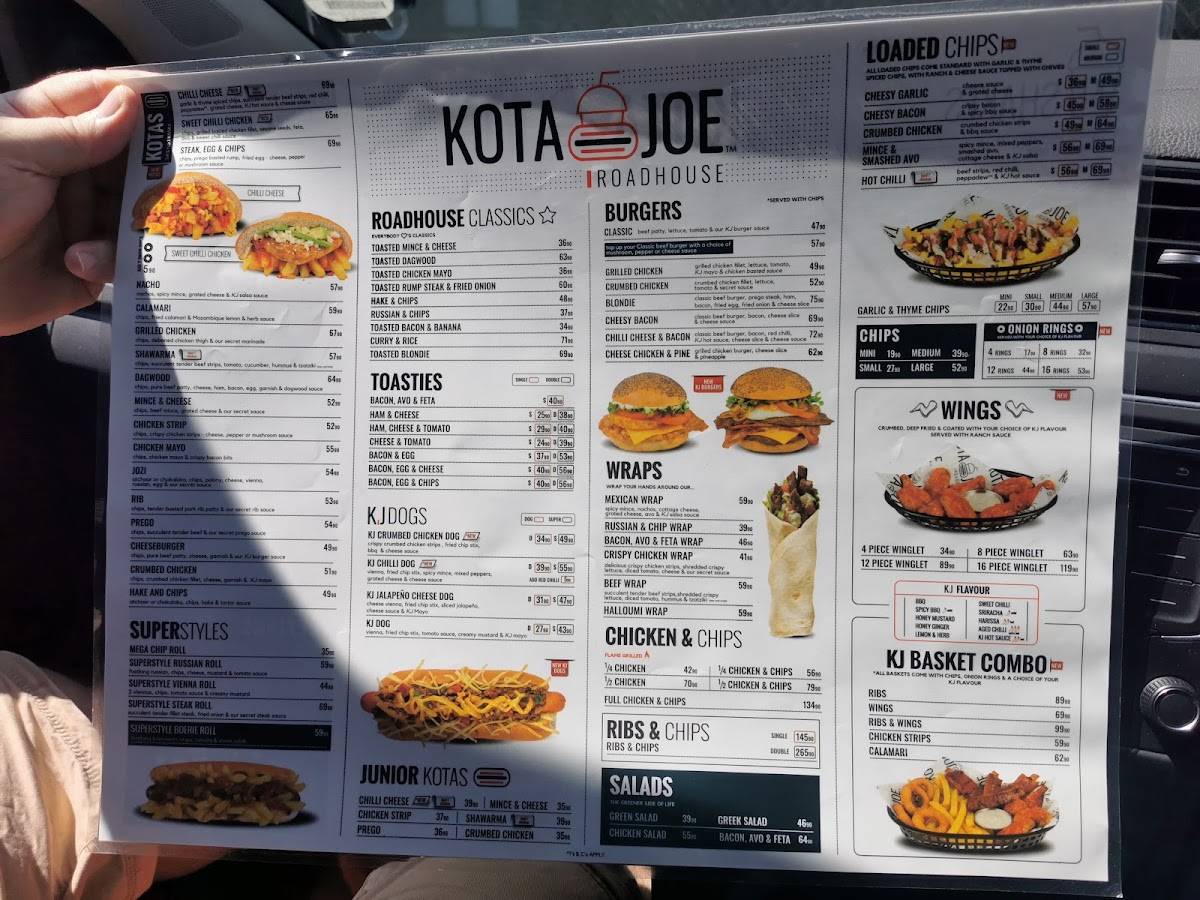 Menu at Kota Joe Roadhouse - Edenvale restaurant, Edenvale, 13 Van ...