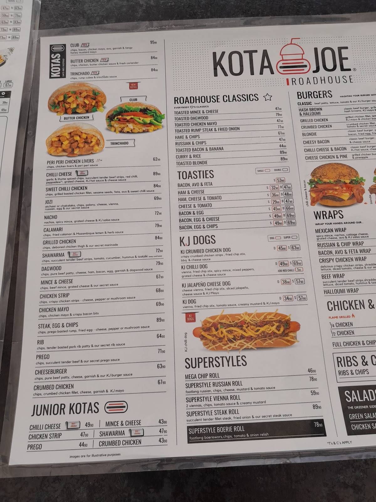Menu at Kota Joe Roadhouse - Edenvale restaurant, Edenvale, 13 Van ...