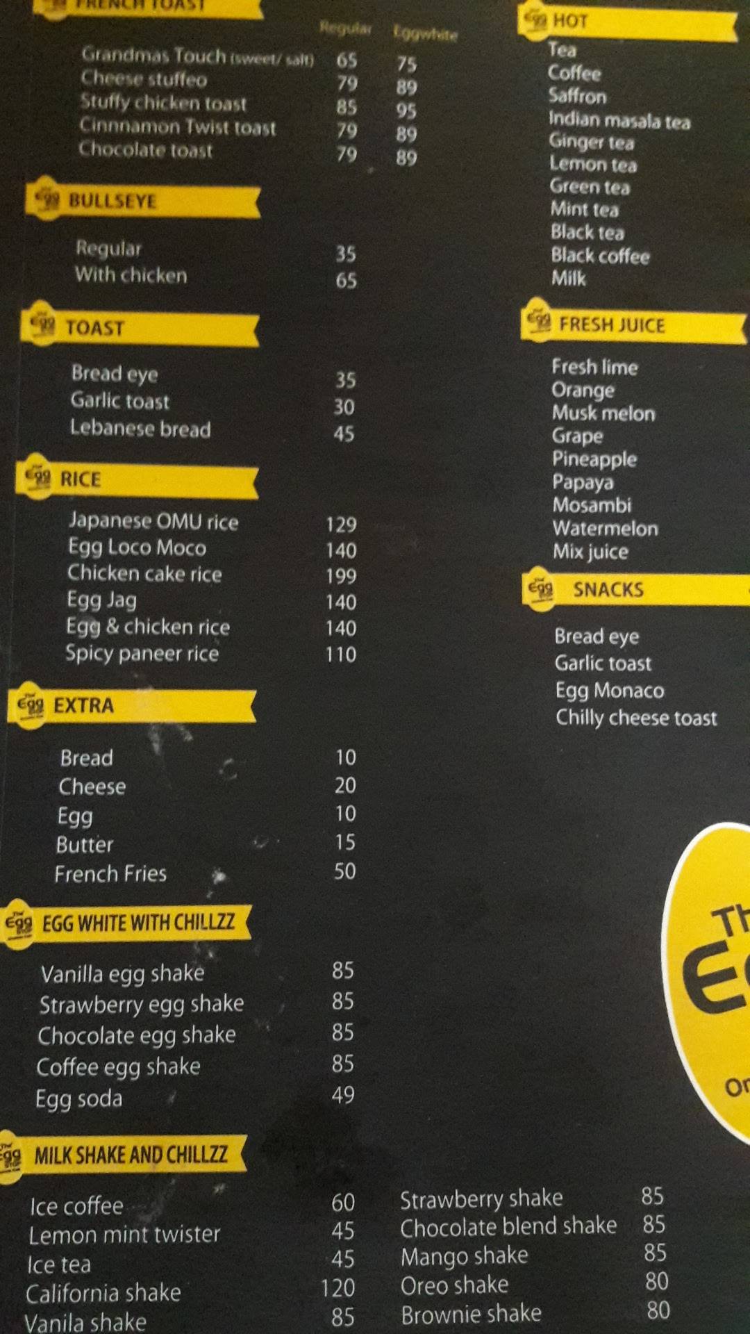 Menu at Egg Station, Mumbai, Shop No.4 & 5