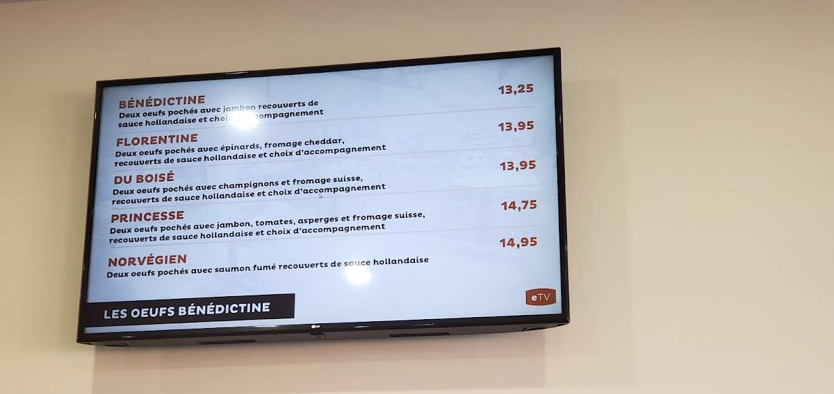 Menu au Eggsquis Quebec-Hamel restaurant, Québec, Wilfrid-Hamel Blvd