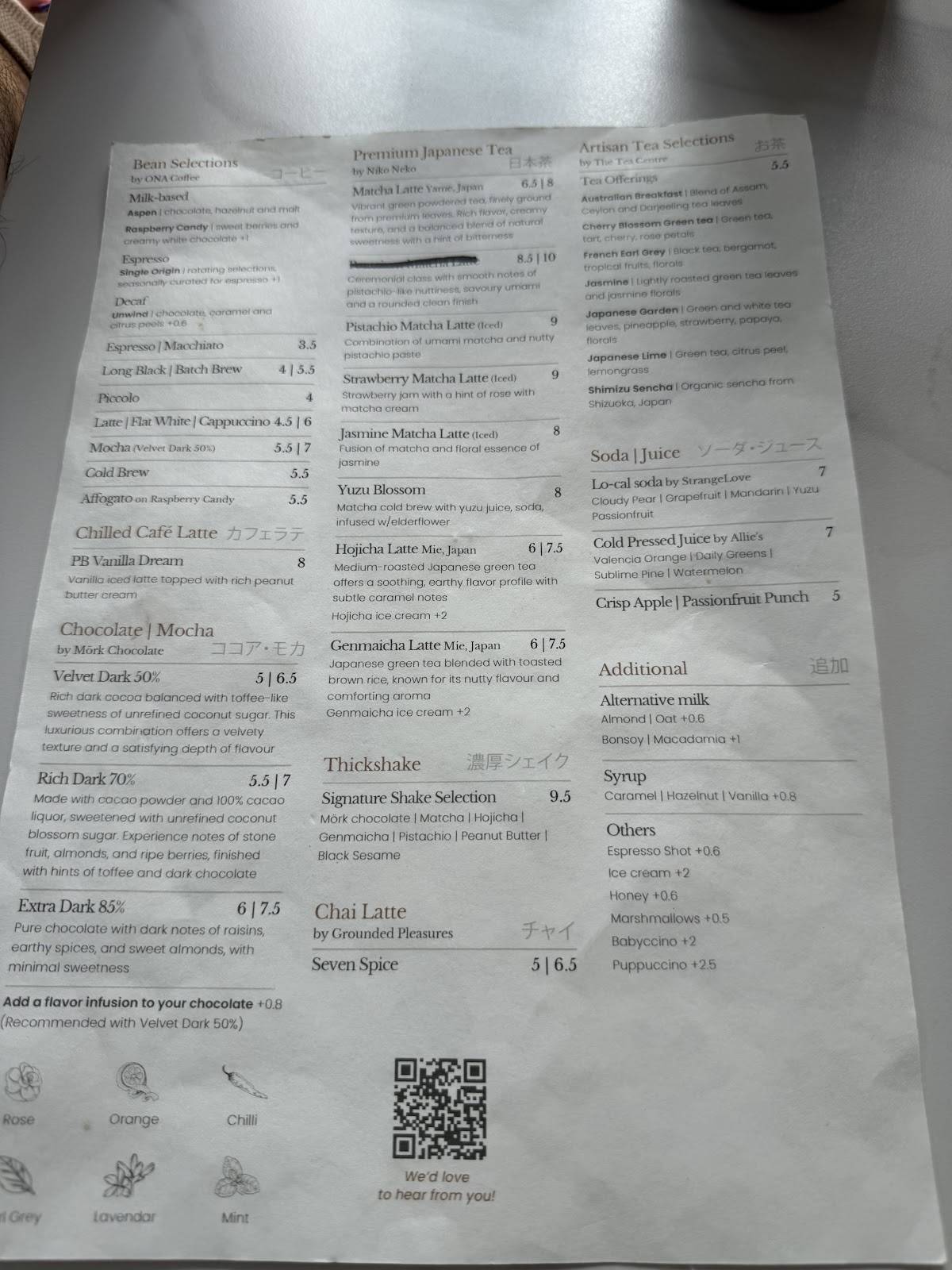 Menu at Eight Ounce Café cafe, Springwood