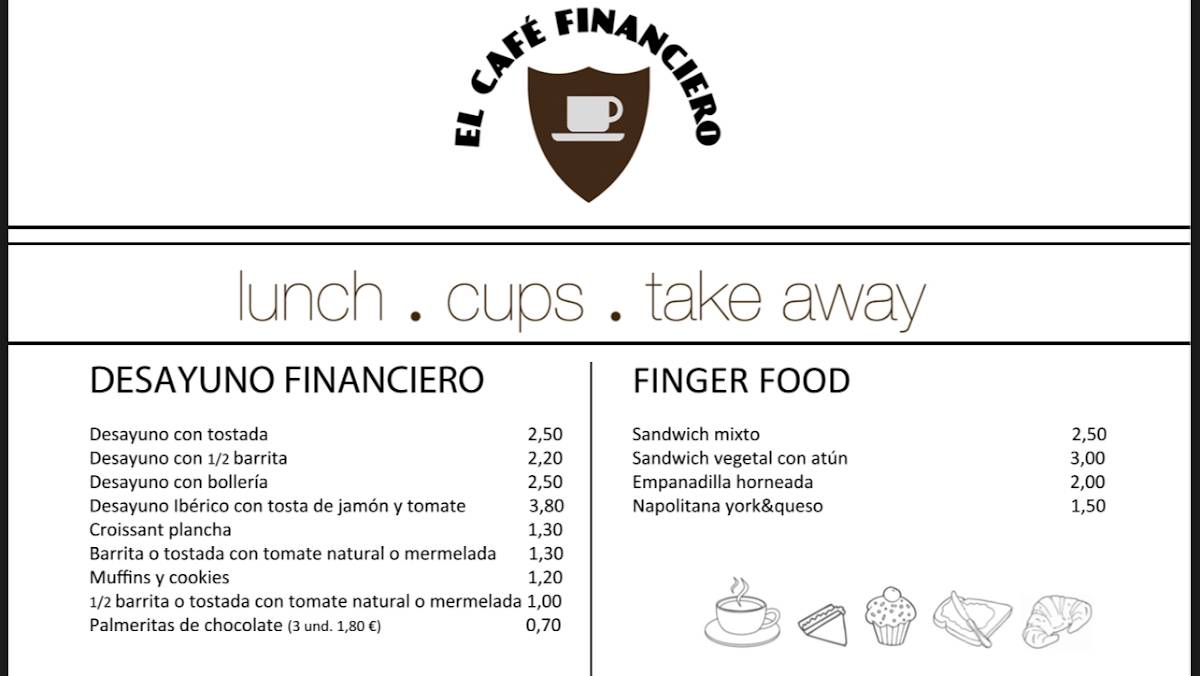 Carta de El Café Financiero Smart Cafe, Madrid