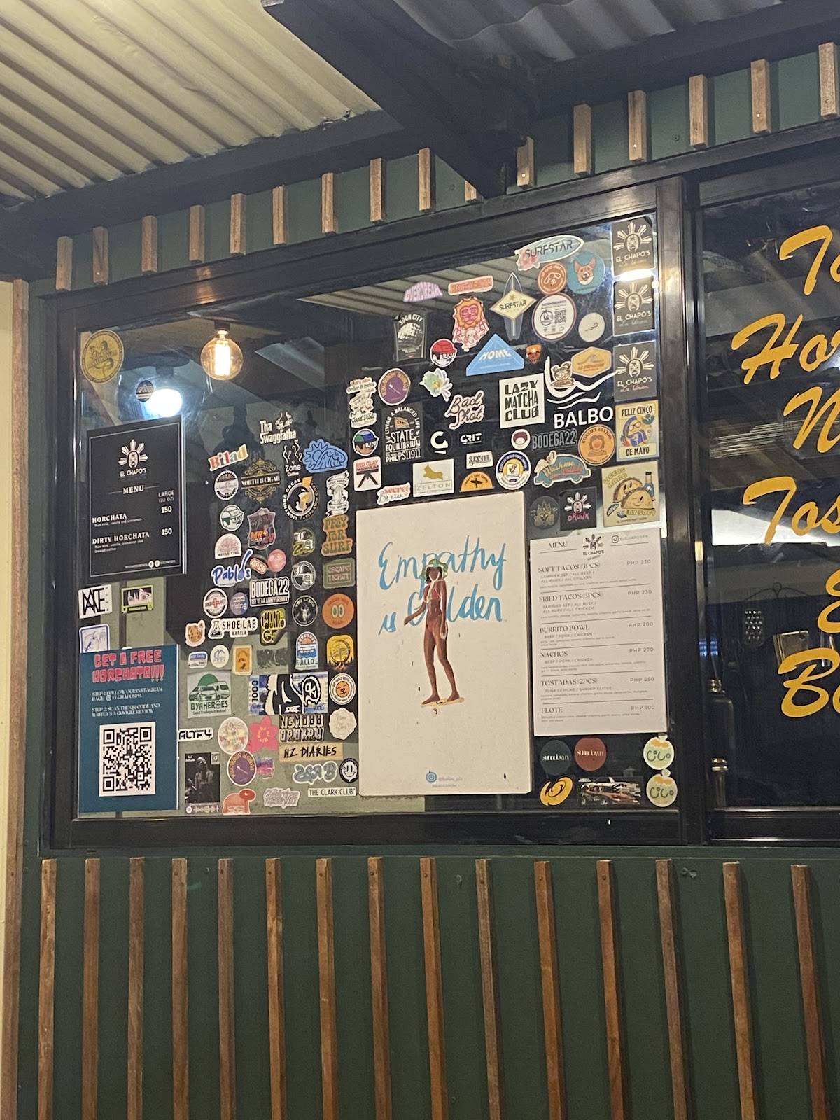 Menu at El Chapo's La Union restaurant, San Juan