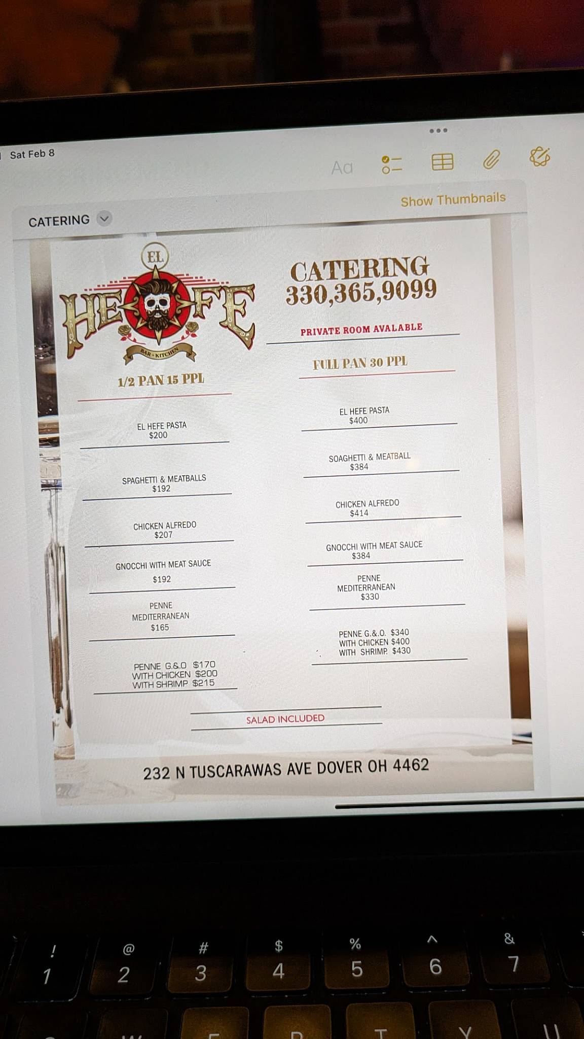 Menu at El Hefe pub & bar, Dover