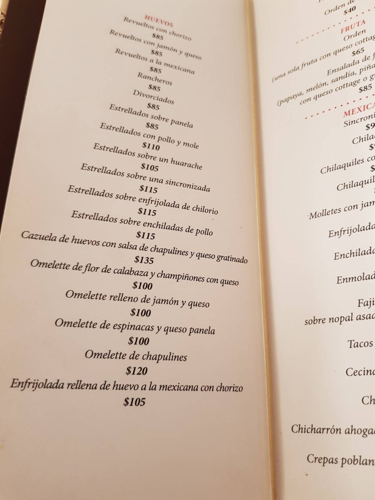 Carta de El Mayor Restaurante, Ciudad de México, Republica de Argentina 15