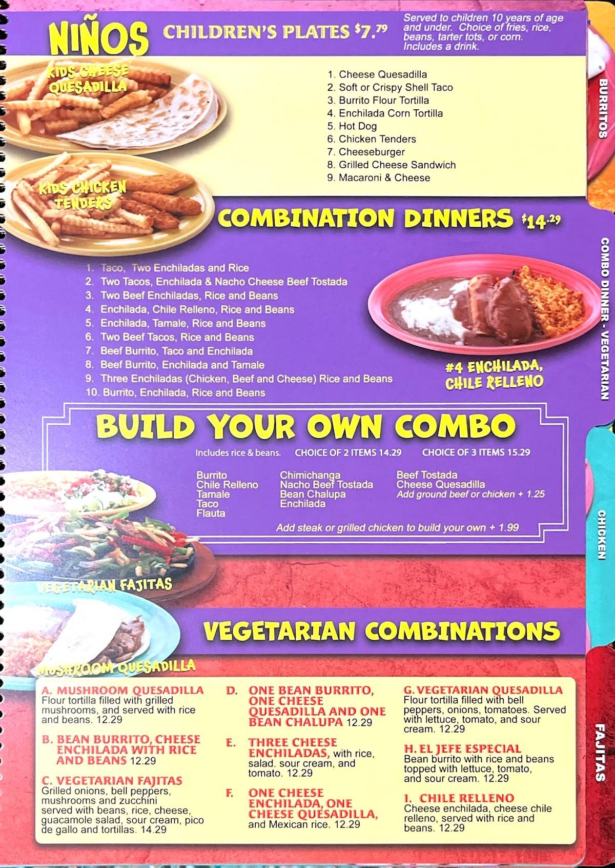 Menu at El Patron Mexican Restaurant, Jacksonville