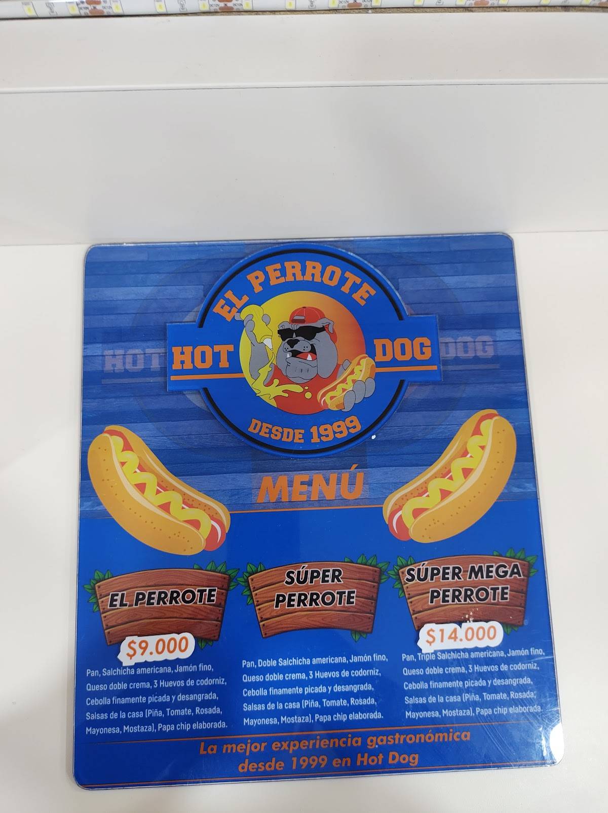 Menu at El Perrote Hot Dog restaurant, Bogotá, Cra. 9 #59-85