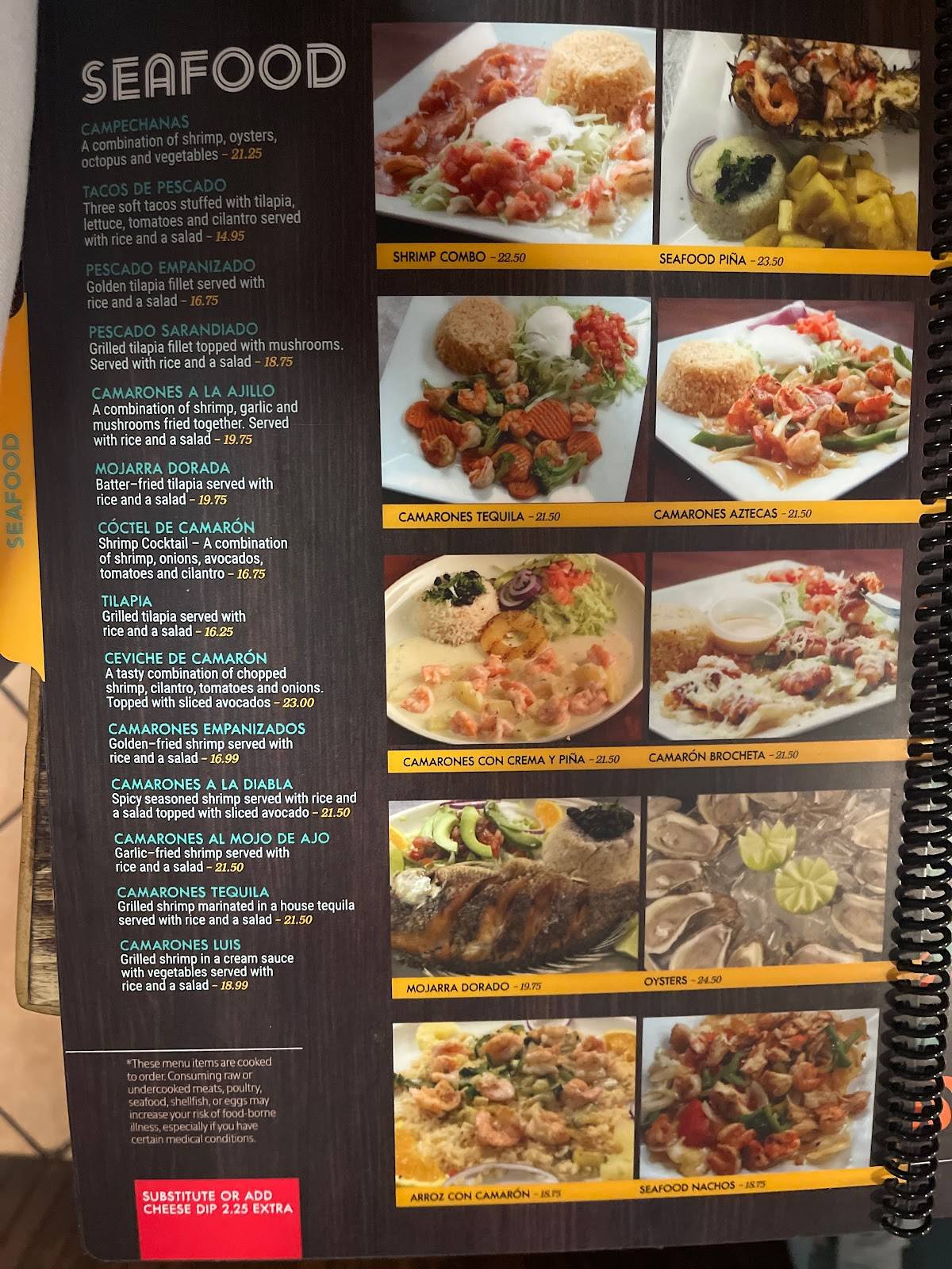 Menu at El Sarape Mexican Restaurant, Hickory