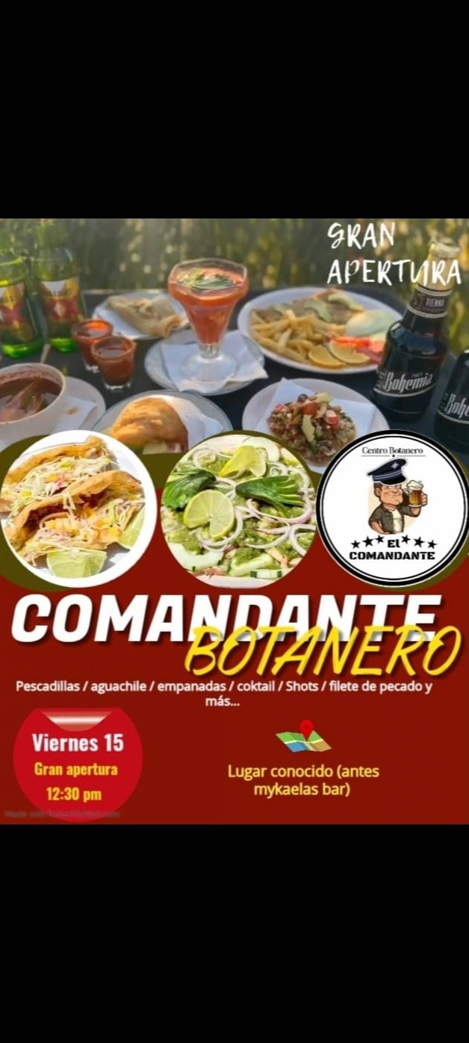 Menu at El comandante botanero pub & bar, Sahagun City