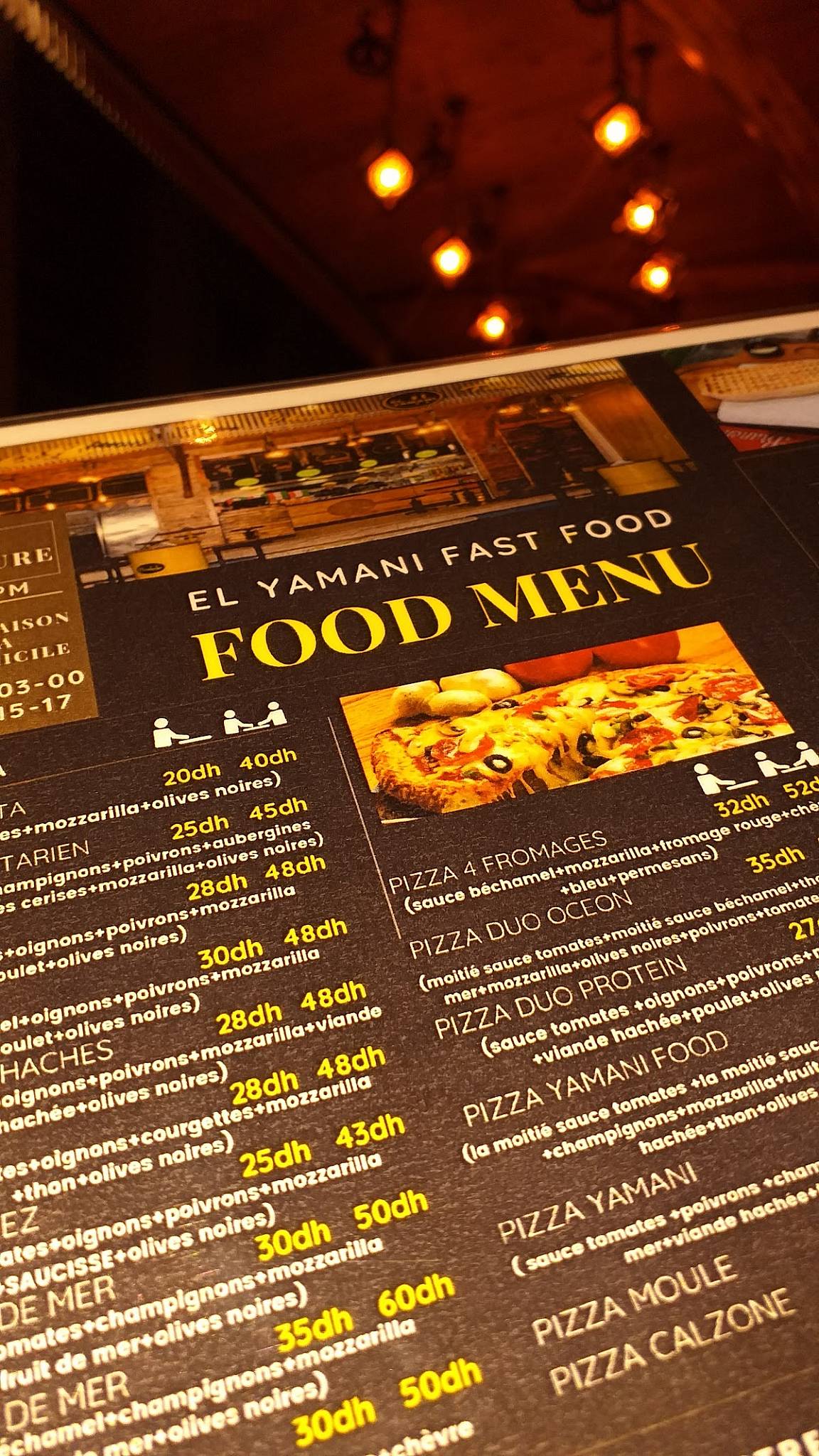 Menu au El Yamani Food restaurant, Temara