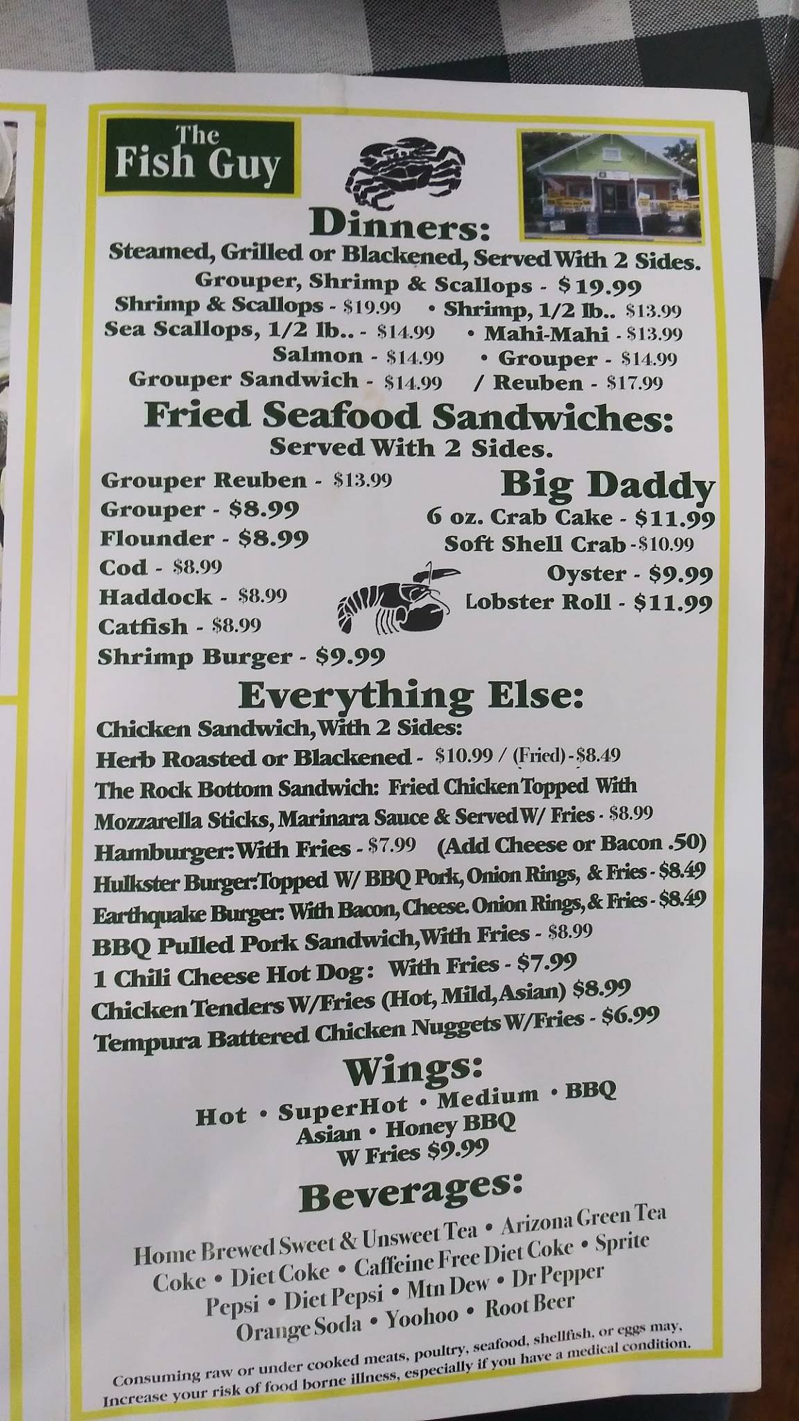 Menu at The Fish Guy restaurant, New Port Richey