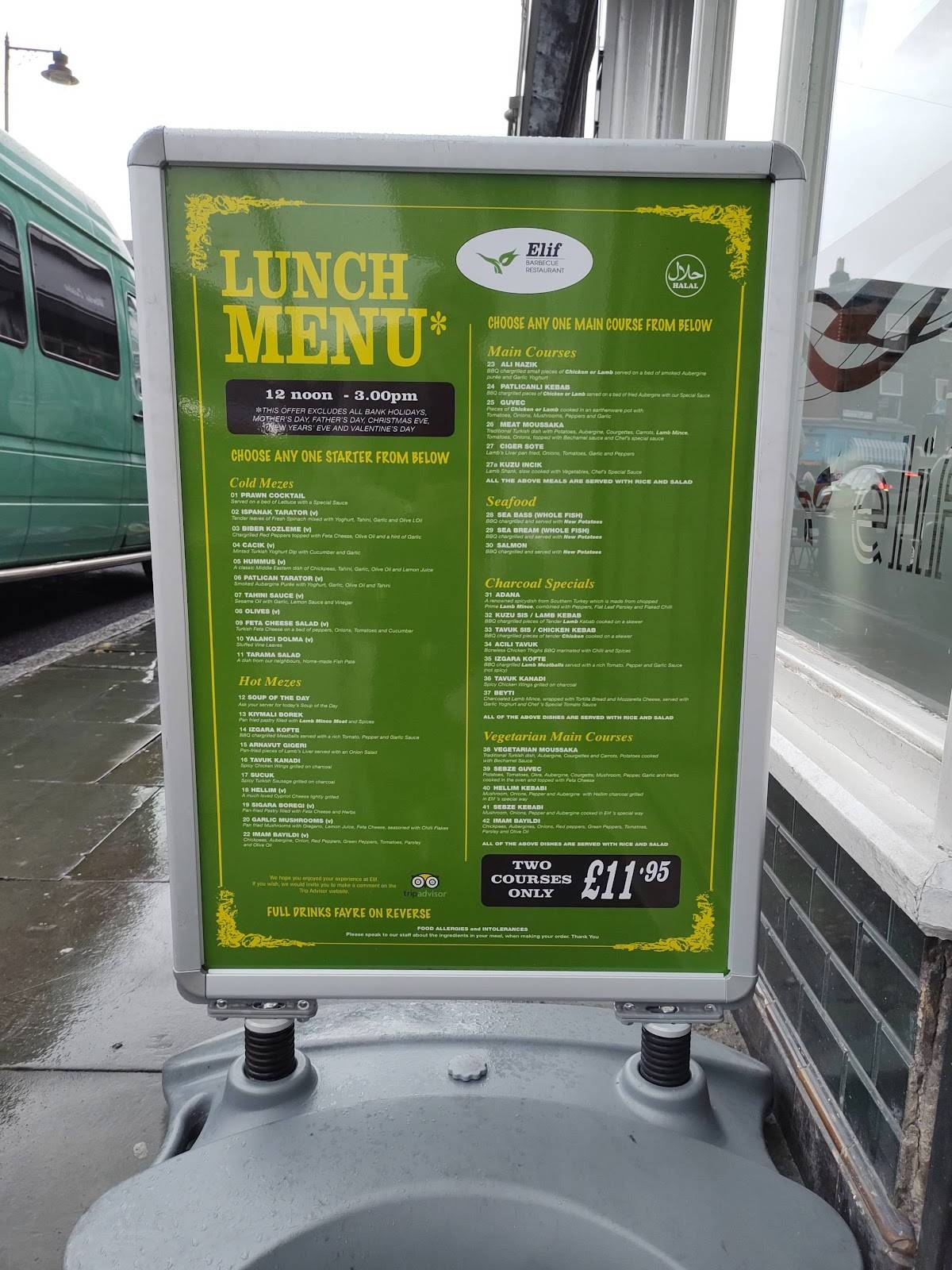 Menu at Elif Lark Lane Turkish BBQ Restaurant, Liverpool, 6 Lark Ln