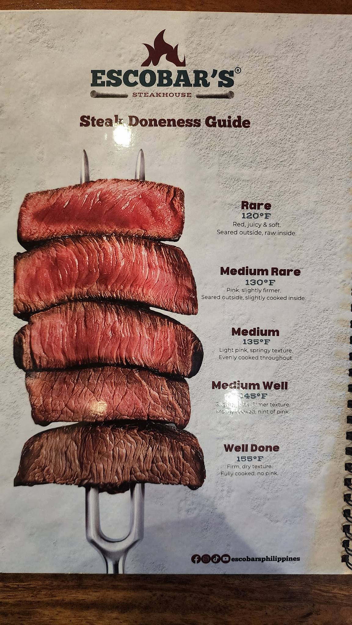 Menu at Escobar’s Steakhouse, Quezon City