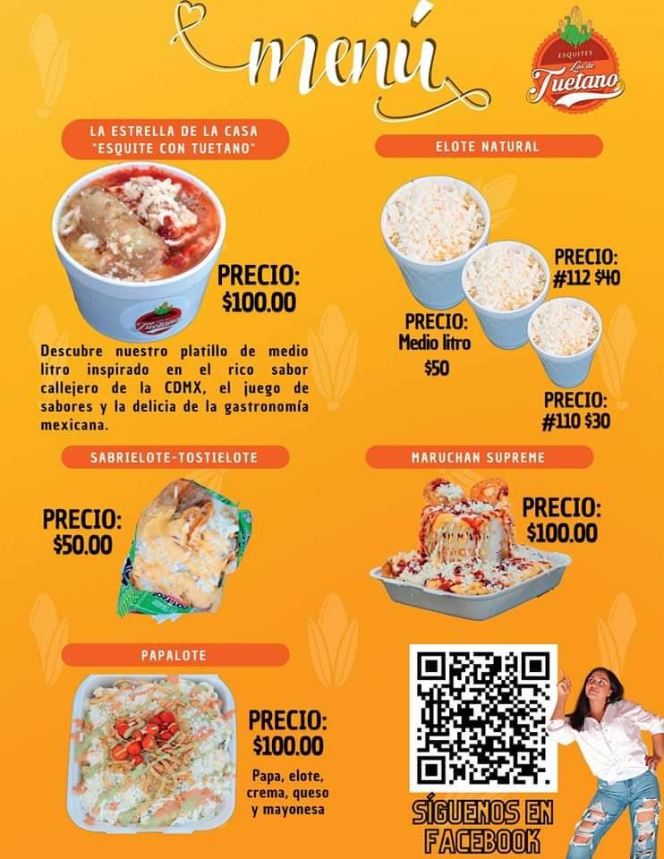 Menu at Esquites los de tuétano Mazatlán de Adri la michoacana ...