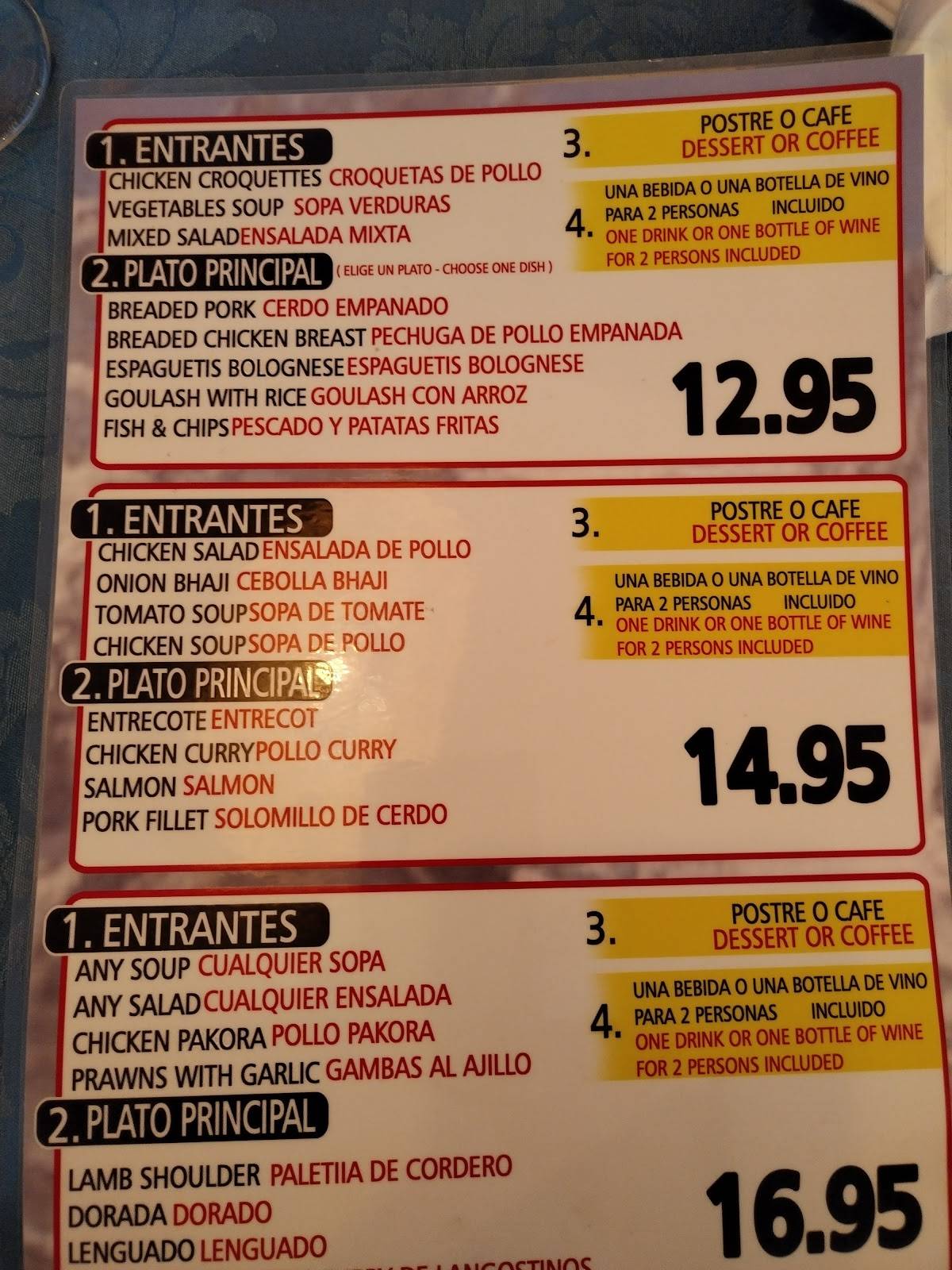 Menu at Everest Restaurante, L'Albir, Urb. Albir Zona 2
