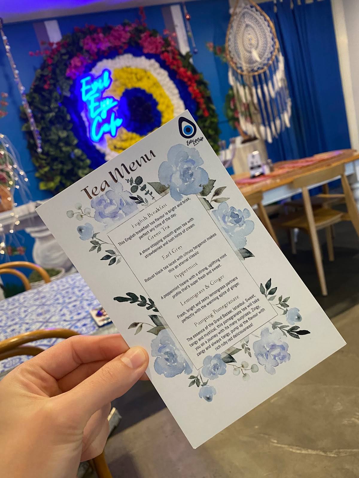 Menu at Evil Eye Cafe, Fairy Meadow