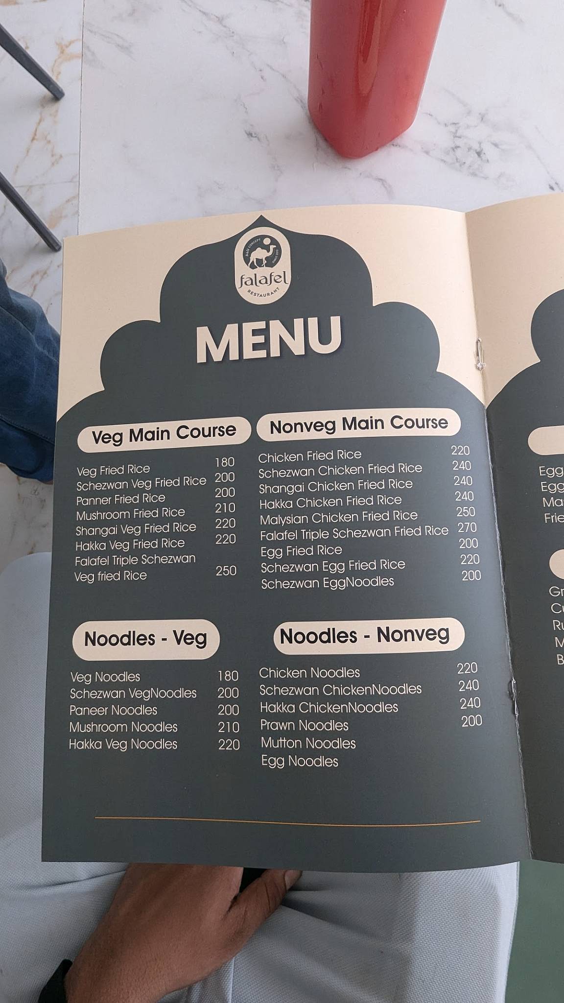 Menu at FALAFEL RESTAURANT - Mount Road, Chennai