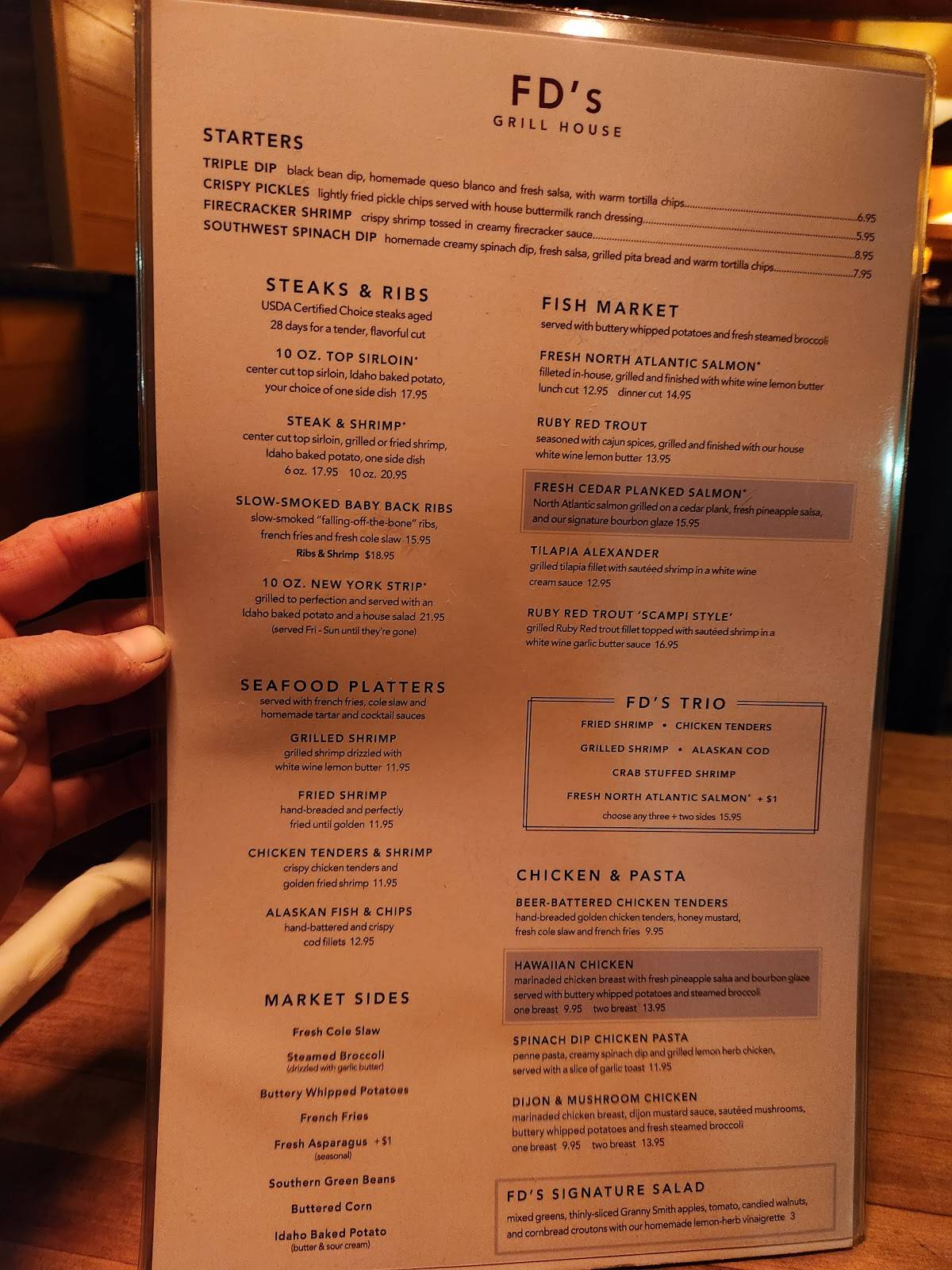 Menu at FD's Grillhouse pub & bar, Springfield
