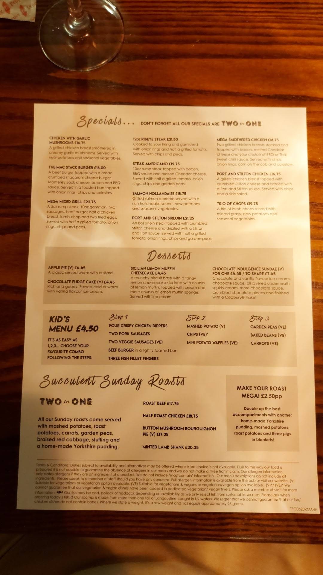 Menu at Farmer John's pub & bar, Sutton Coldfield