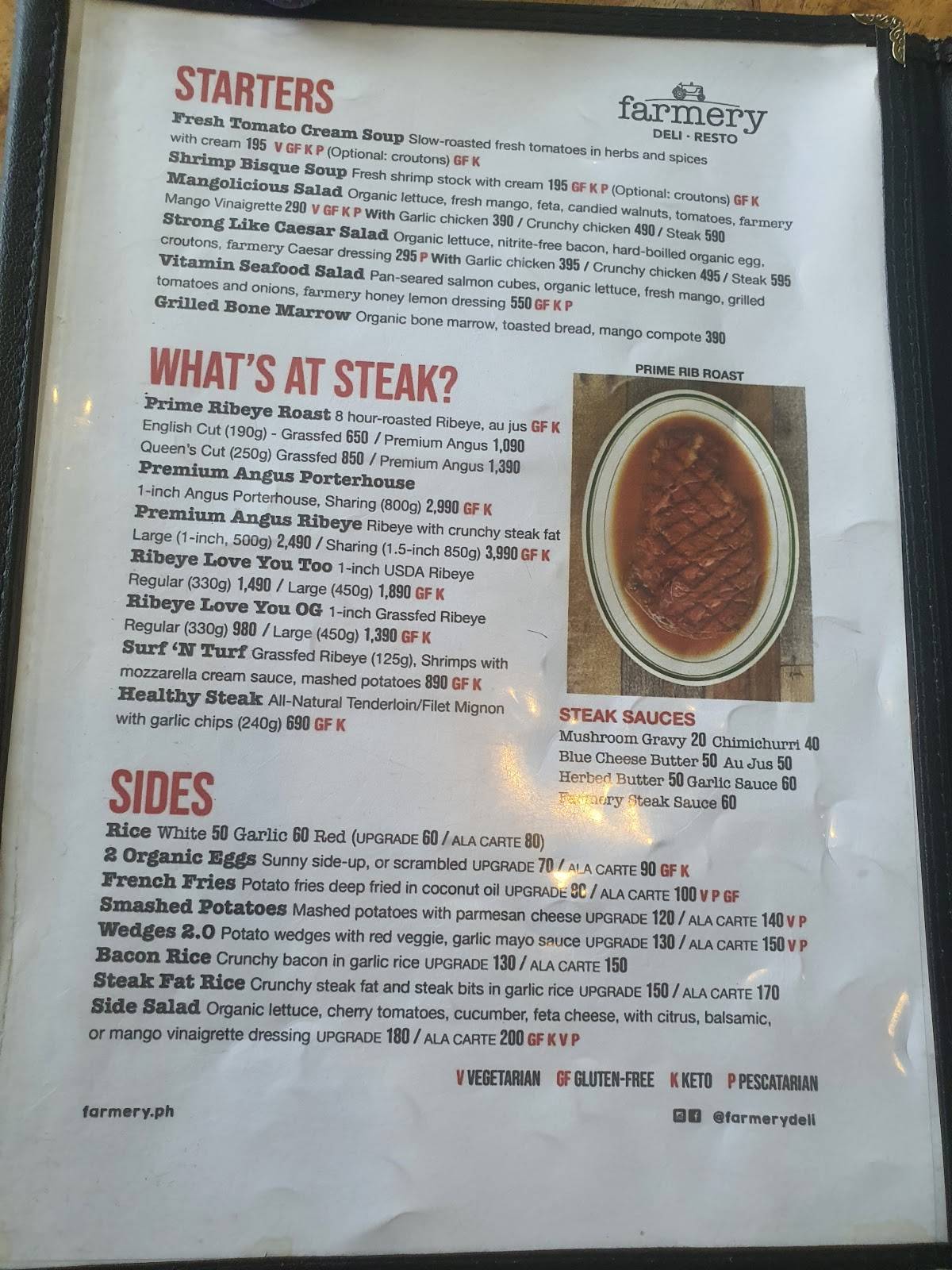 Menu at Farmery Deli-Resto Molito restaurant, Muntinlupa