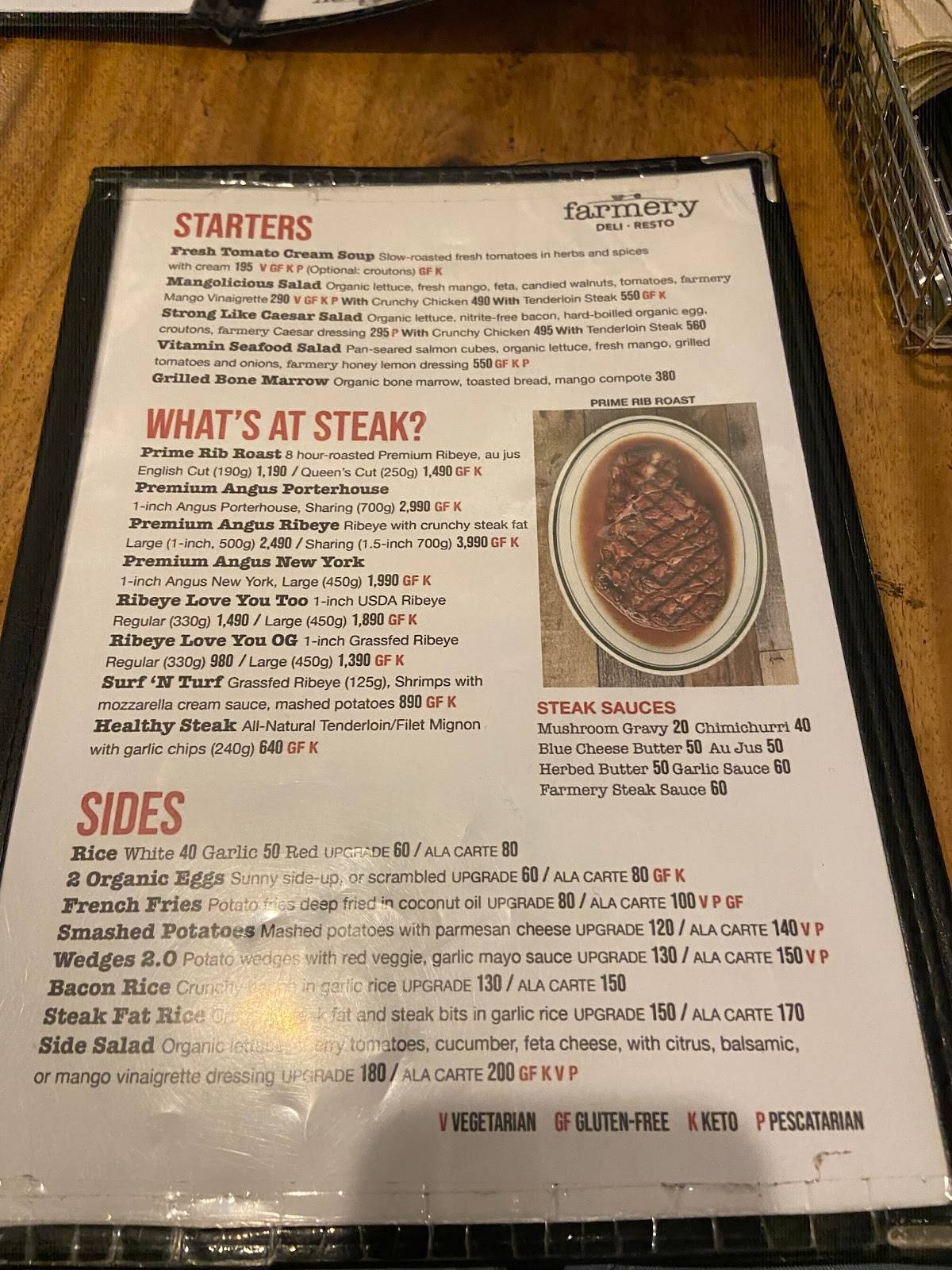 Menu at Farmery Deli-Resto Molito restaurant, Muntinlupa