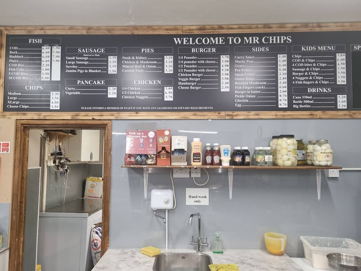 Menu at Mr Chips fast food, Ramsgate, 342 Margate Rd