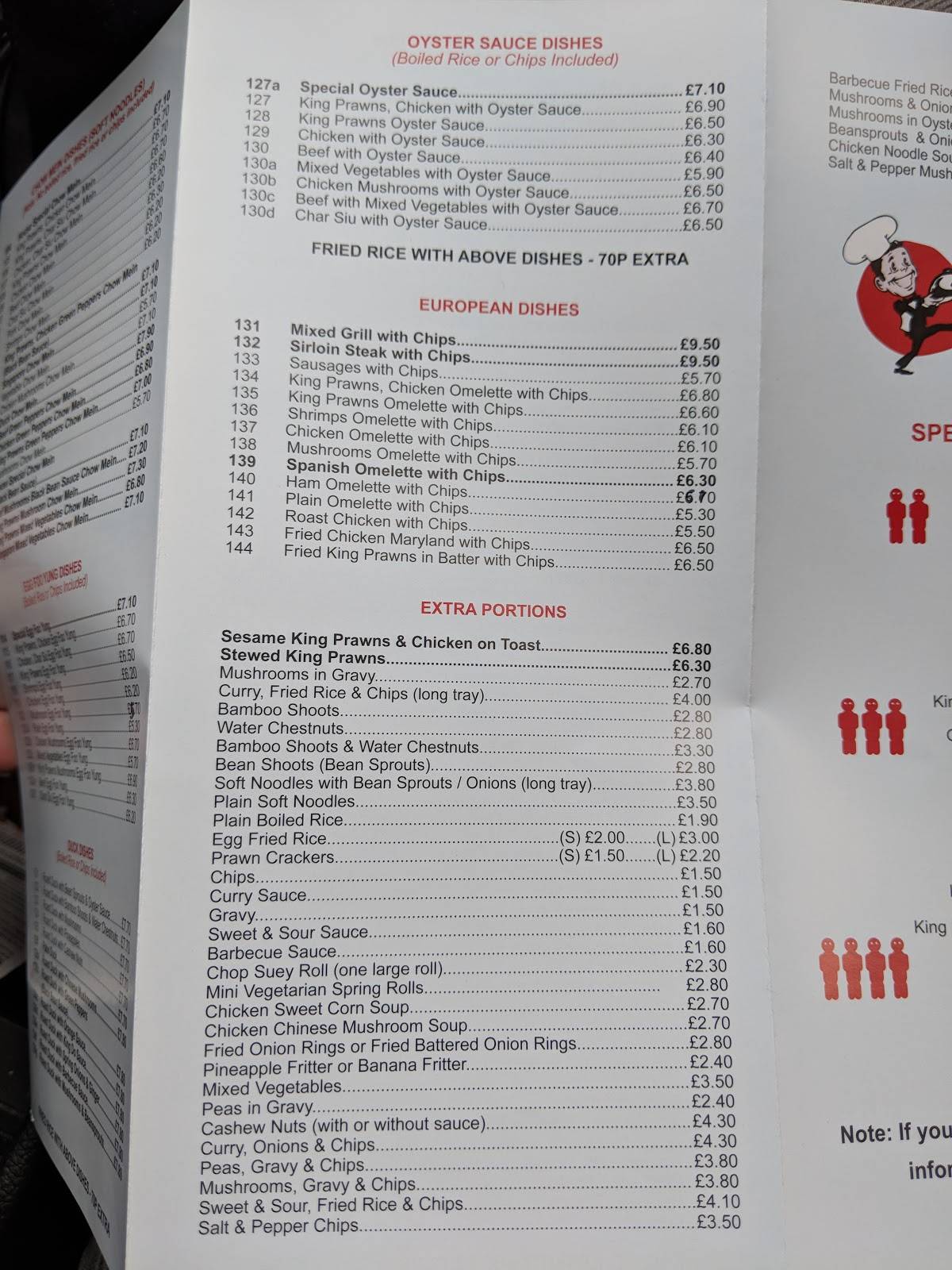 Menu at New King Wah Curry House fast food, Redcar