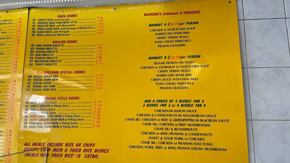 Menu at The Dolphin fish and chip shop fast food, Meols